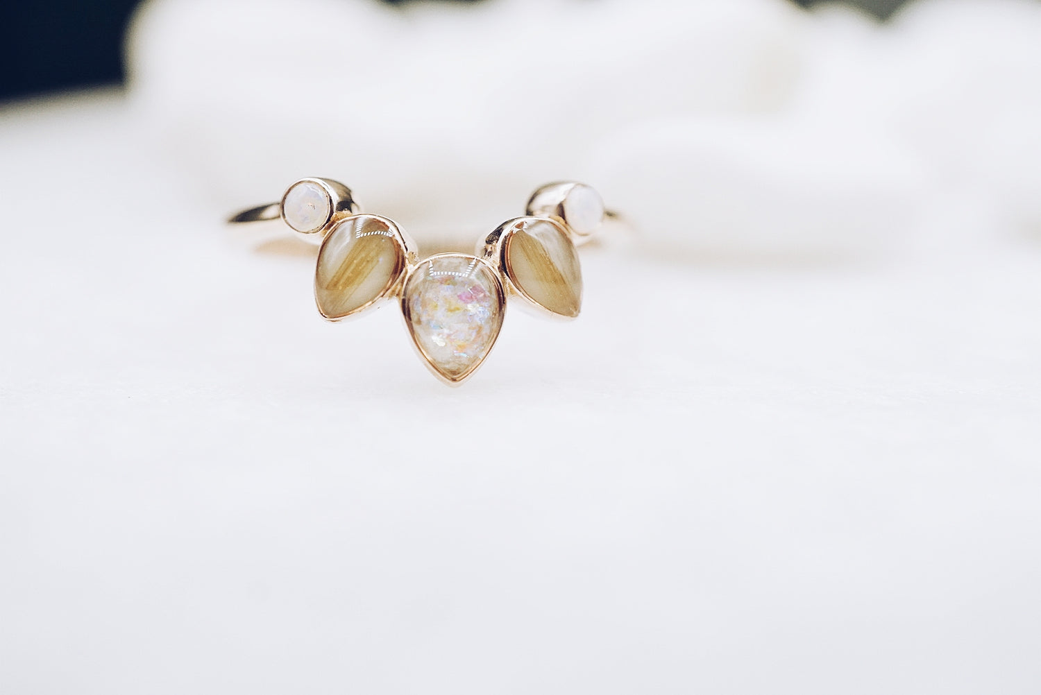 Cosmic lotus band with optional custom gemstones